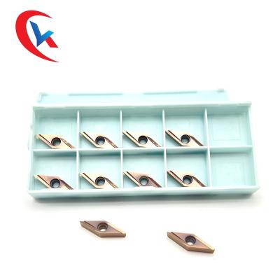 Cina Inserzioni di finitura del carburo di tungsteno della lama VBGT 110302 R-Y Bronze Wear-Resistant Coating HRA 91,8 di CNC in vendita