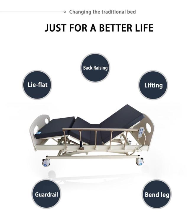 New Aluminum Alloy Main Frame High-Quality Hospital Three-Function Electric Nursing Beds