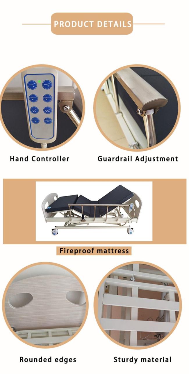 New Aluminum Alloy Main Frame High-Quality Hospital Three-Function Electric Nursing Beds
