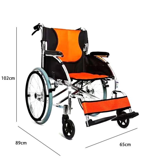 Lightweight Aluminum Wheelchair 24 Inch Steel Folding Manual Wheelchair