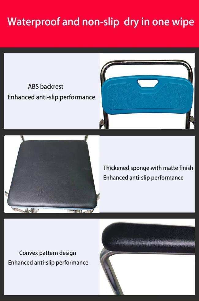 Bathroom Medical Safety Home Care Manual Shower Toilet Chair with Wheels
