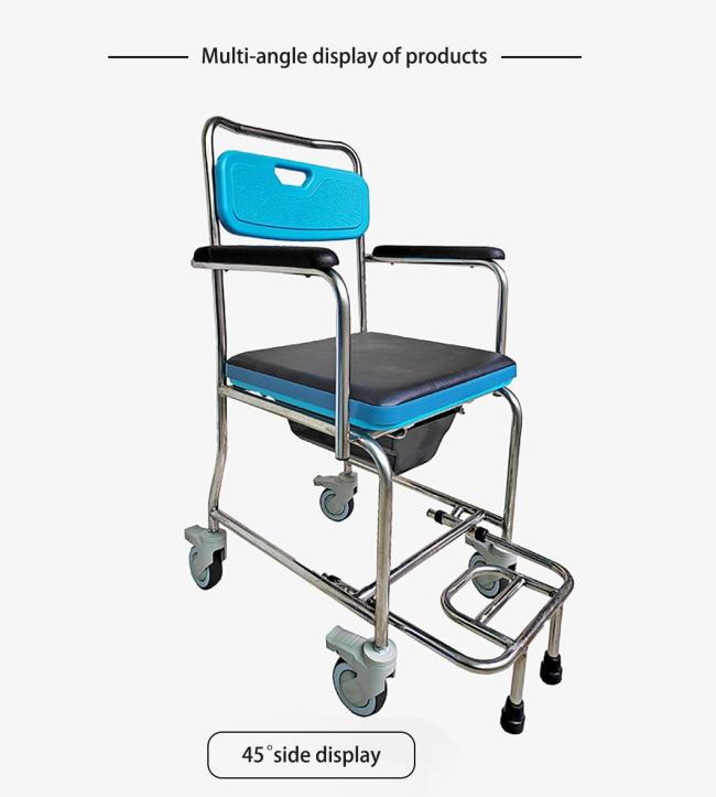 Bathroom Medical Safety Home Care Manual Shower Toilet Chair with Wheels