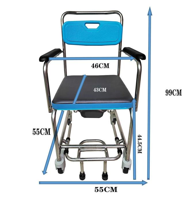 Bathroom Medical Safety Home Care Manual Shower Toilet Chair with Wheels