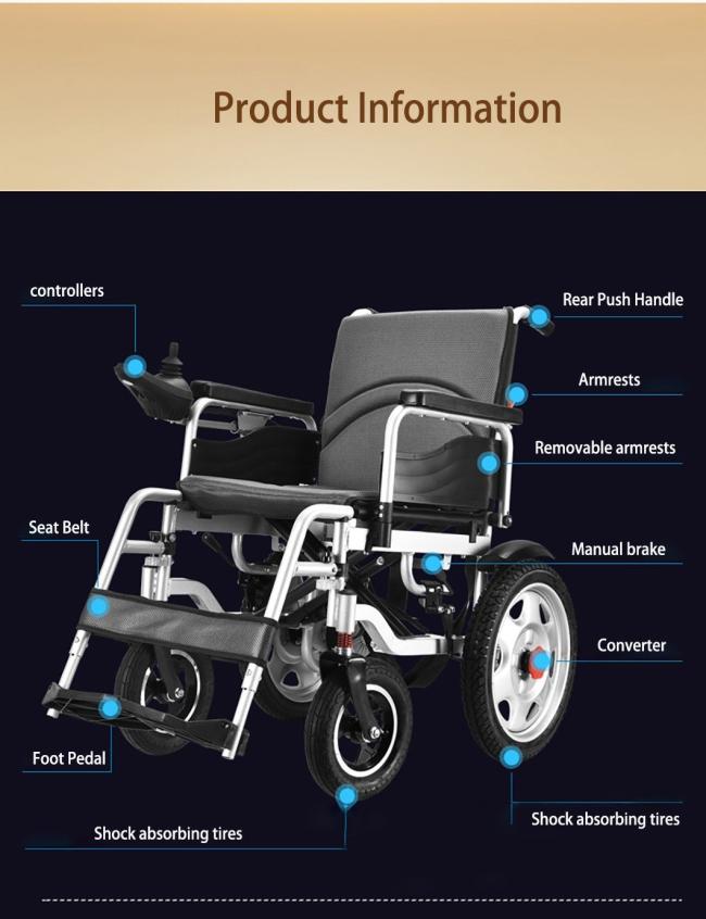 Comfortable and Spacious Folding Lightweight Power Range Powerful Electric Mobility Wheelchair