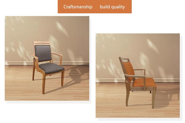 High-End Modern Comfortable Hotel Furniture Colorful Fabric Upholstery Wooden Restaurant Armchair in Banquet