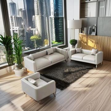 Office Sofa Modern Simple Reception Meeting and Negotiating Area Sofa Coffee Table Combination Business Leather