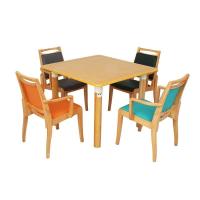 Quality Sleek Minimalist Wooden Table Set Space Saving Solid Wood Dining Set For Conference for sale