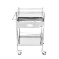 Quality Medical Hospital Stainless Steel Trolley Grey Surgical Care Ss Instrument Trolley for sale