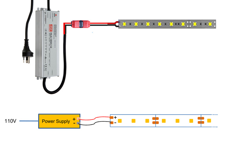 simply connect LED strip to power supply connect one LED light strip to one power supply
