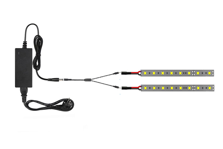 connect two light strips to one power adapter