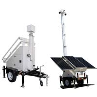 Quality Durable Solar Camera Trailer Mobile Solar Security Trailer With 3*400W Solar Panels for sale