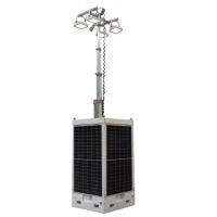 Quality 6m Mast Mobile Surveillance Unit Cube Mobile Lighting Tower With Solar Panels for sale