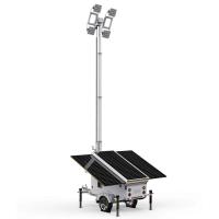 Quality Customizable Portable Solar Light Tower With LED 4*150W Floodlights 3*550W Solar Panels for sale