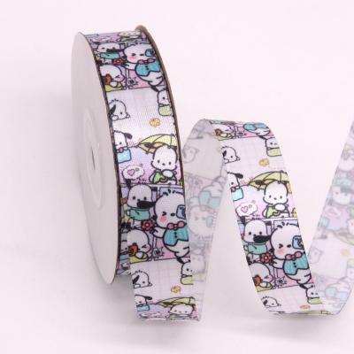 중국 폴리에스터 산리오 만화 귀여운 패턴 리본 DIY 공예품 완벽한 학생 선물 상자 포장 리본 판매용