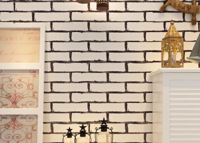 Cina Rivestimento murale di muro di mattoni falso bianco/attrito smontabile della carta da parati del vinile del PVC - resistenza in vendita