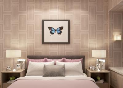 Cina Modello impresso a prova d'umidità del plaid di rosa della carta da parati del vinile per la camera da letto in vendita