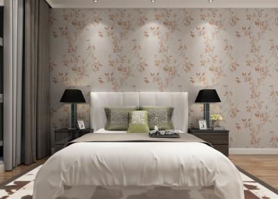 Cina Carta da parati floreale rustica del vinile lavabile con il modello botanico per il salone in vendita