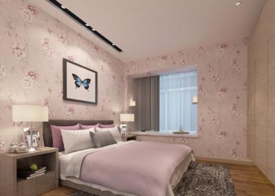 Cina Carta da parati modellata floreale rustica porpora per i saloni, casa che decora carta da parati in vendita
