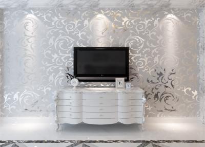 Cina carta da parati moderna europea di Grey d'argento di progettazione 3D per il fondo delle camere da letto TV in vendita