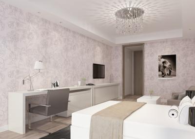 Cina Carta da parati smontabile della camera da letto del paese del PVC/carta da parati floreale rosa della famiglia accessibile in vendita