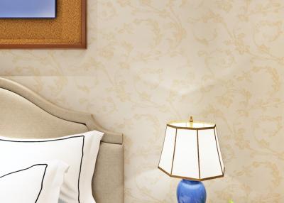 Cina Carta da parati beige di stile di paese europeo con carta tessuta non, rivestimento murale della camera da letto in vendita
