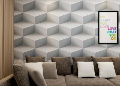 Cina Colro grigio 3D si dirige la carta da parati smontabile, carta da parati moderna geometrica di effetto 3D in vendita