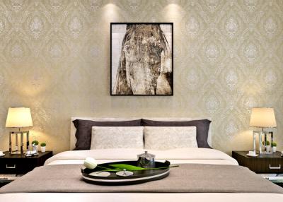 Cina Retro carta da parati d'annata europea non tessuta con il trattamento floreale e bronzante elegante in vendita