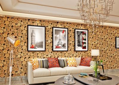 Cina Carta da parati insonorizzata della stanza di legno 3D, carta da parati del vinile 3D per il fondo della TV in vendita