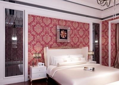 Cina Rivestimento murale impermeabile del vinile/carta da parati di decorazione domestica rossa per la promozione, 0.53*10m in vendita