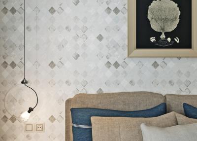 Cina Carta da parati smontabile moderna di colore bianco non tessuto per il Beddingroom in vendita