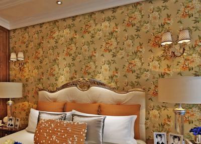 Cina Carta da parati stile country Strippable smontabile, rivestimento murale impresso profondo del fiore del PVC in vendita