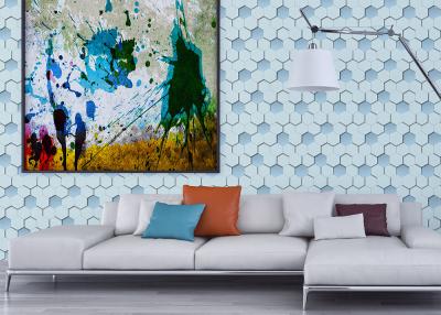 Cina Carta da parati lavabile del vinile di effetto dell'alveare del PVC 3d della decorazione per i cinema in vendita