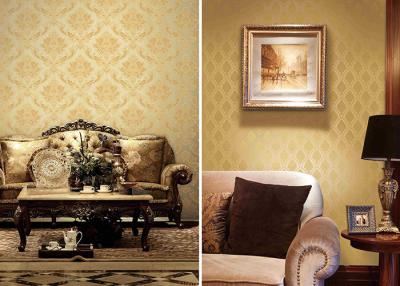 Cina Rivestimento murale smontabile della decorazione della casa della carta da parati del vinile conciso del damasco di Brown in vendita