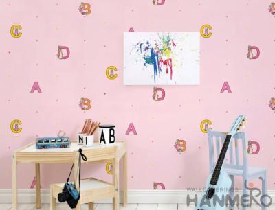 Cina Wallcovering inglese moderno di colore di rosa della carta da parati della camera da letto dei bambini delle lettere in vendita