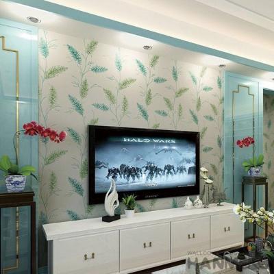 Cina Distributori commerciali naturali di Wallcovering di modo della carta da parati della pelle scamosciata del modello delle piante verdi in vendita