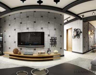 Cina Fabbrica cinese di Wallcovering del modello di alta qualità del letto della stanza della carta da parati geometrica della pelle scamosciata in vendita