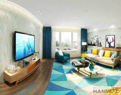 Cina Decorazione moderna della camera da letto dei bambini di senso della natura della carta da parati 0.53*10M di progettazione delle foglie delle viti della pelle scamosciata in vendita