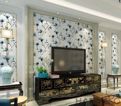 Cina Fiori di schiumatura cinesi moderni della carta da parati della pelle scamosciata di Wallcovering 0.53*10M della fabbrica bei in vendita