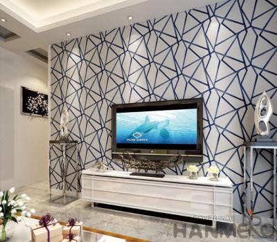 Cina Wallcovering moderno di progettazione geometrica della carta da parati 0.53*10M della pelle scamosciata del salone 3D esportatore in vendita