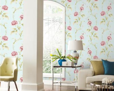 Cina Carta da parati smontabile moderna a prova di muffa di Wallcovering dei fiori del fondo della TV ecologica in vendita