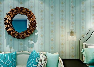 Cina carta da parati stile country insonorizzata di 0.53*10M per la decorazione domestica, rivestimento murale del fiore in vendita