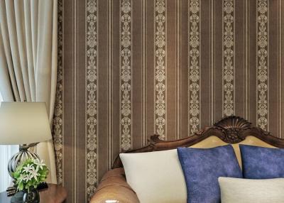 Cina Wallcovering decorativo domestico floreale impresso PVC europeo della carta da parati di stile di Brown in vendita