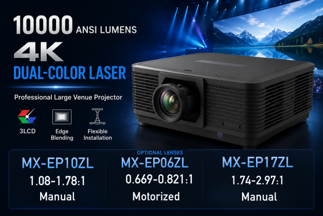10000 ANSI lumen projector for large venue