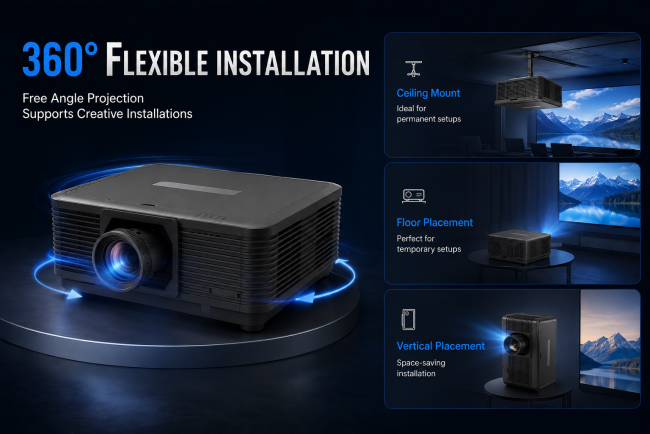 projector lens shift and 360 degree installation