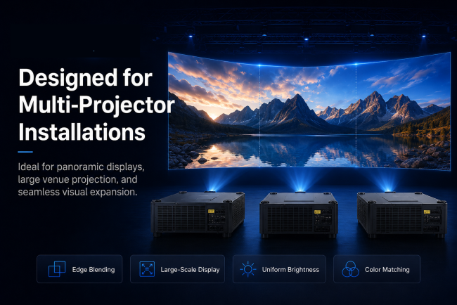 built in edge blending multi projector system