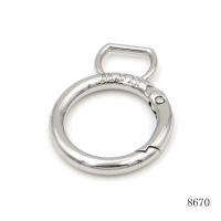 China Zinc Alloy Engraved Spring O Ring, Openable Round Snap Ring with D Tab, Polished Metal Hardware Accessories, Custom Logo Available, Great for Handbag Straps, Backpacks, Keychains, Pet Collars & Luggag for sale