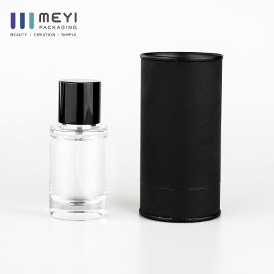 China 30ml modificados para requisitos particulares perfuman la parte inferior cilíndrica de la botella vacía de cristal transparente con el espray de la bomba en venta