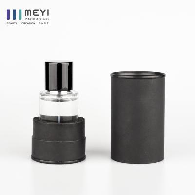 China 30ml modificados para requisitos particulares perfuman la parte inferior cilíndrica de la botella vacía de cristal transparente con el espray de la bomba en venta