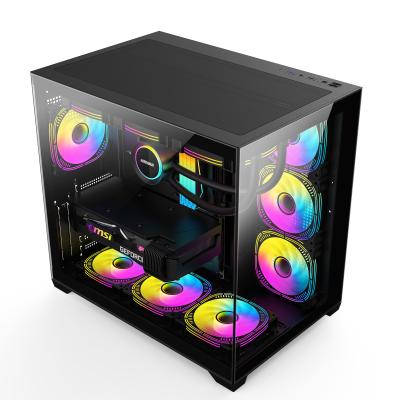 China Casilla de computadora con chasis moderno con buena ventilación Amplio espacio interno Efectivo enfriamiento en juegos y PC de alto rendimiento en venta