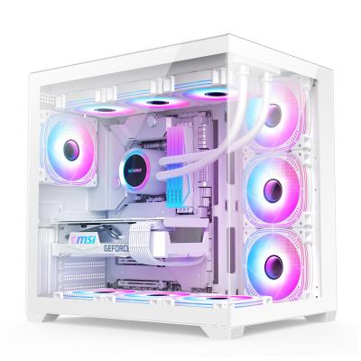 China Casilla de computadora con chasis moderno con buena ventilación Amplio espacio interno Efectivo enfriamiento en juegos y PC de alto rendimiento en venta